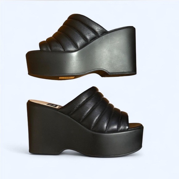 Nine West | Shoes | Nine West 4th Anniversary Black Platform Mules ...